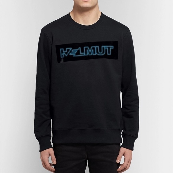 Helmut Lang | Shirts | Helmet Lang Sz S Black Pigeon Logo Loop Back ...